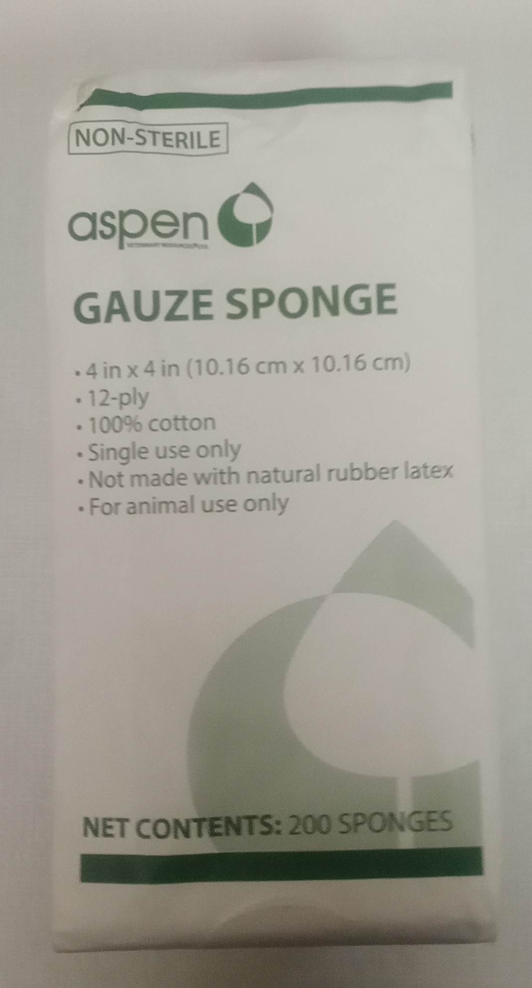 Gauze Sponge 4"x4" 12 Ply 200 BG - Huber's Animal Health