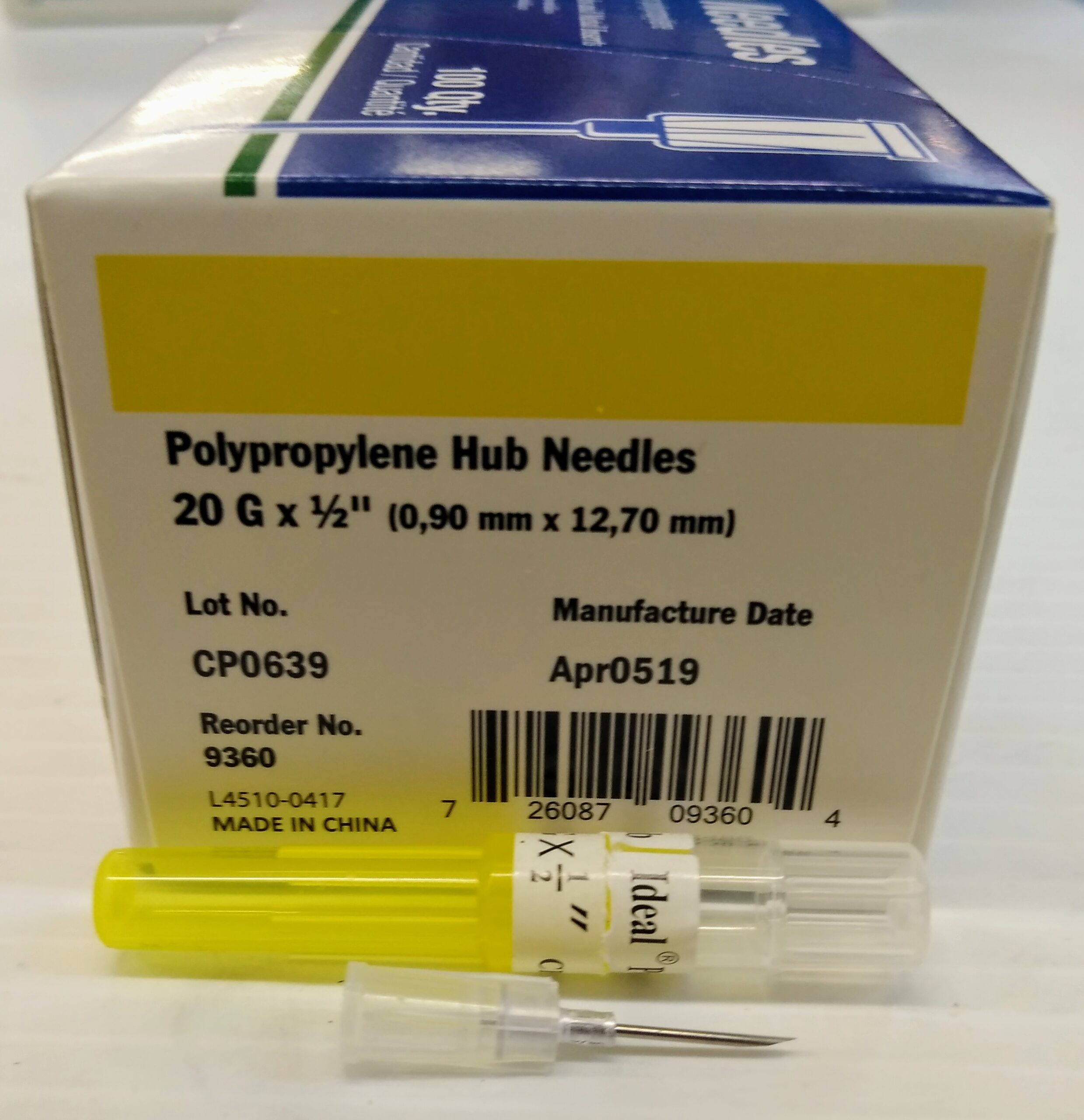 Needle 20 Gauge X 1/2" Poly Hub - Huber's Animal Health