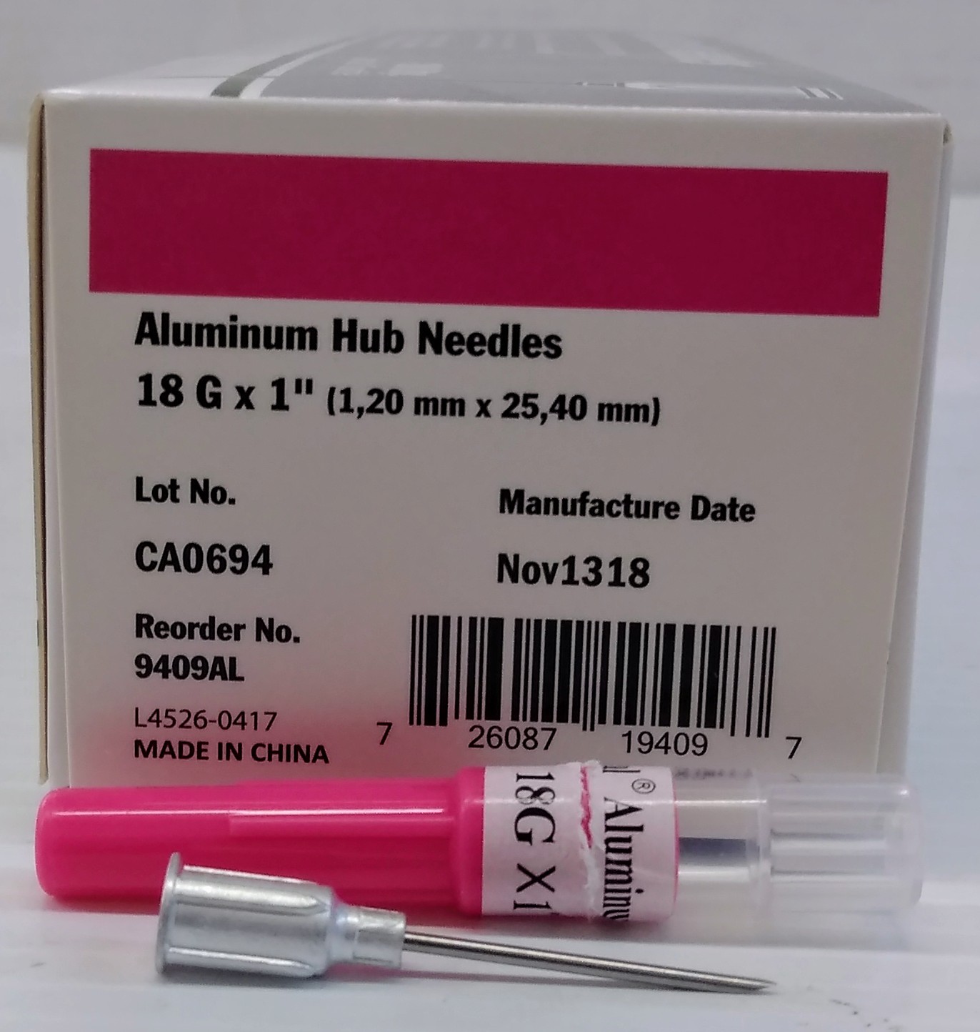 Needle 18 Gauge X 1" Aluminum - Huber's Animal Health
