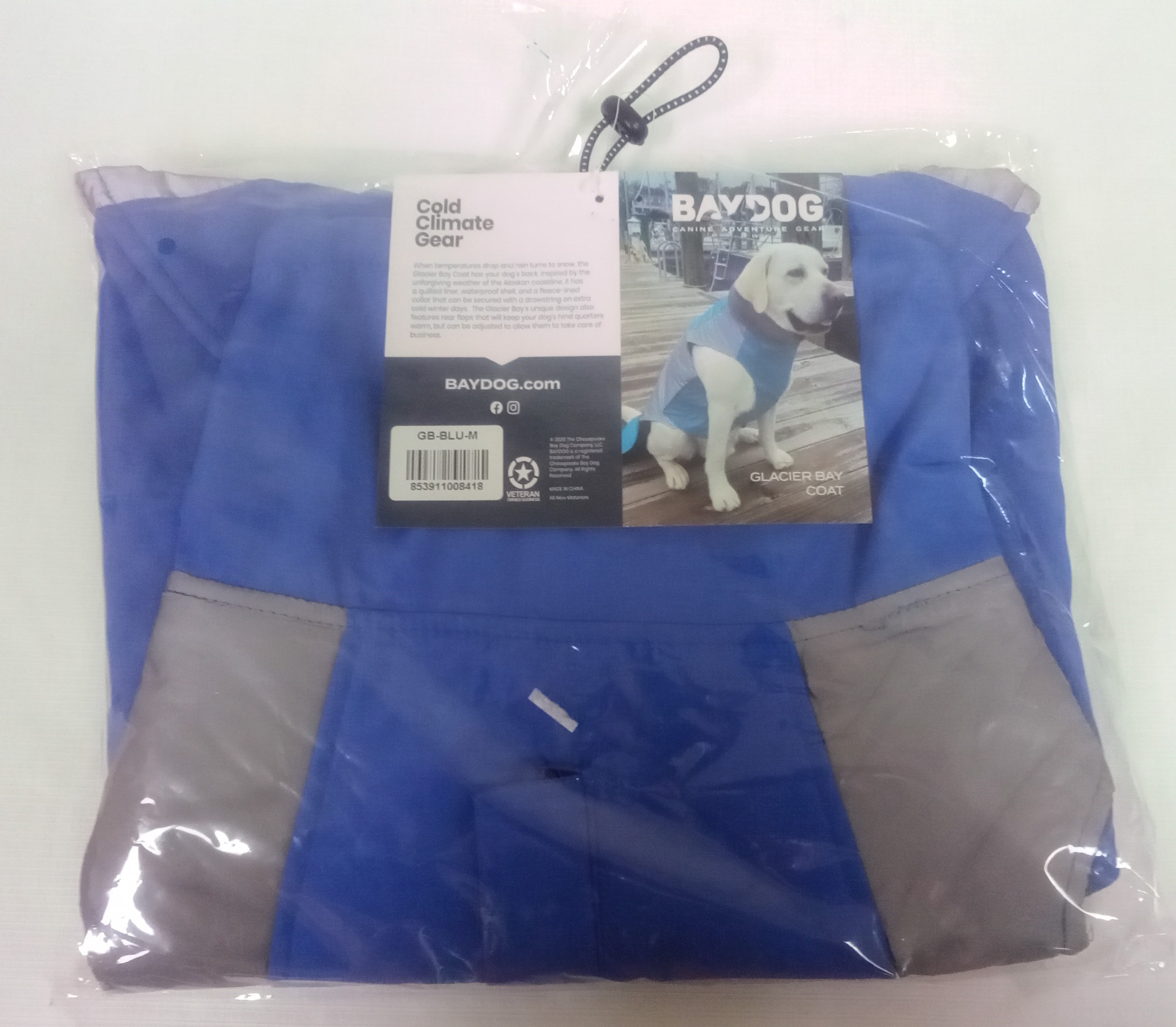 Dog Jacket Size Med Ocean Blue Baydog - Huber's Animal Health