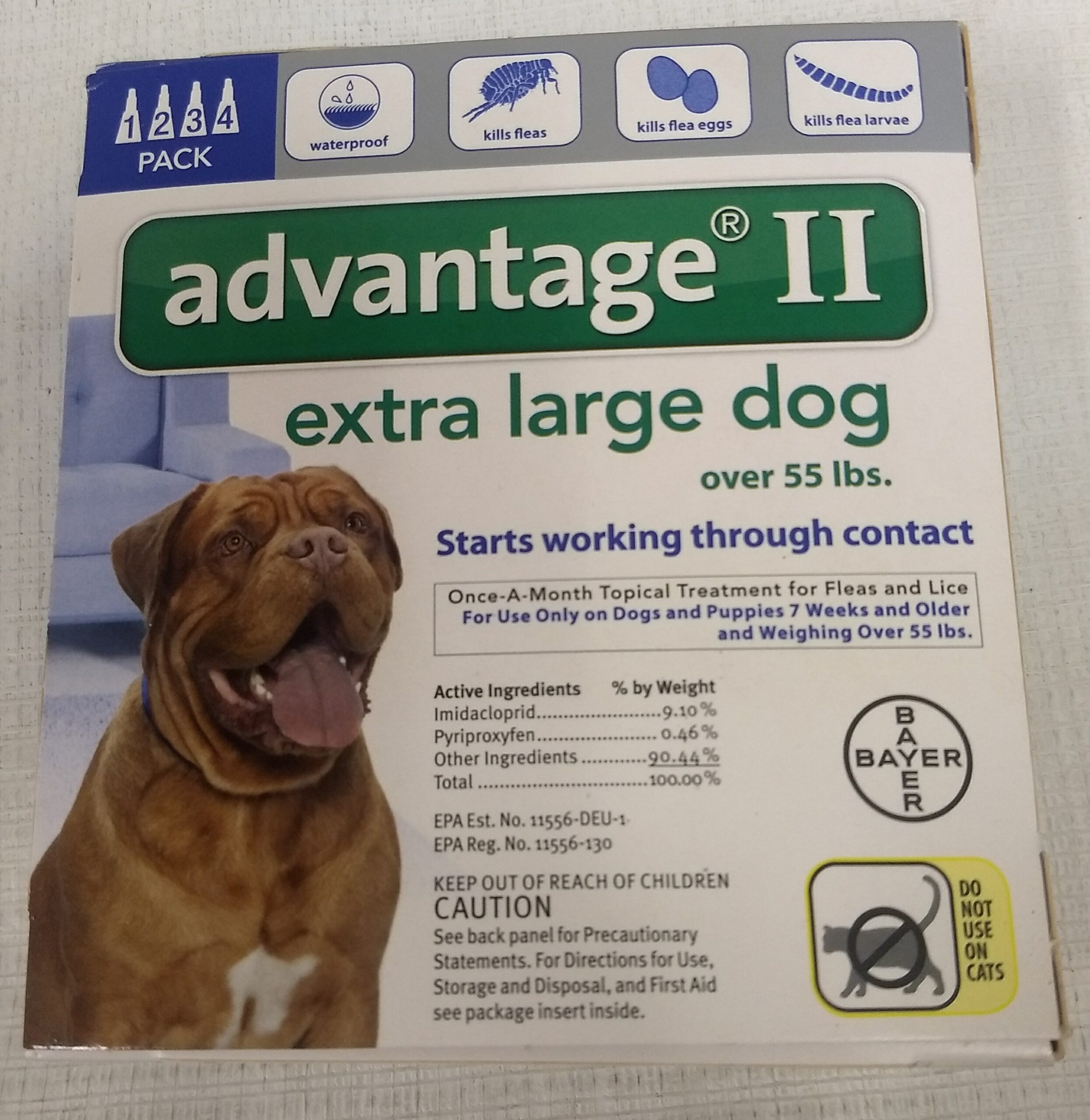 Advantage II for Dogs Over 55 lbs - 4 Pack
