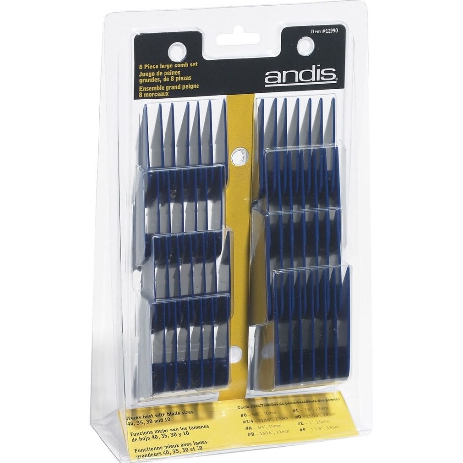 Andis Comb Set Large 8 PC Set - Huber's Animal Health