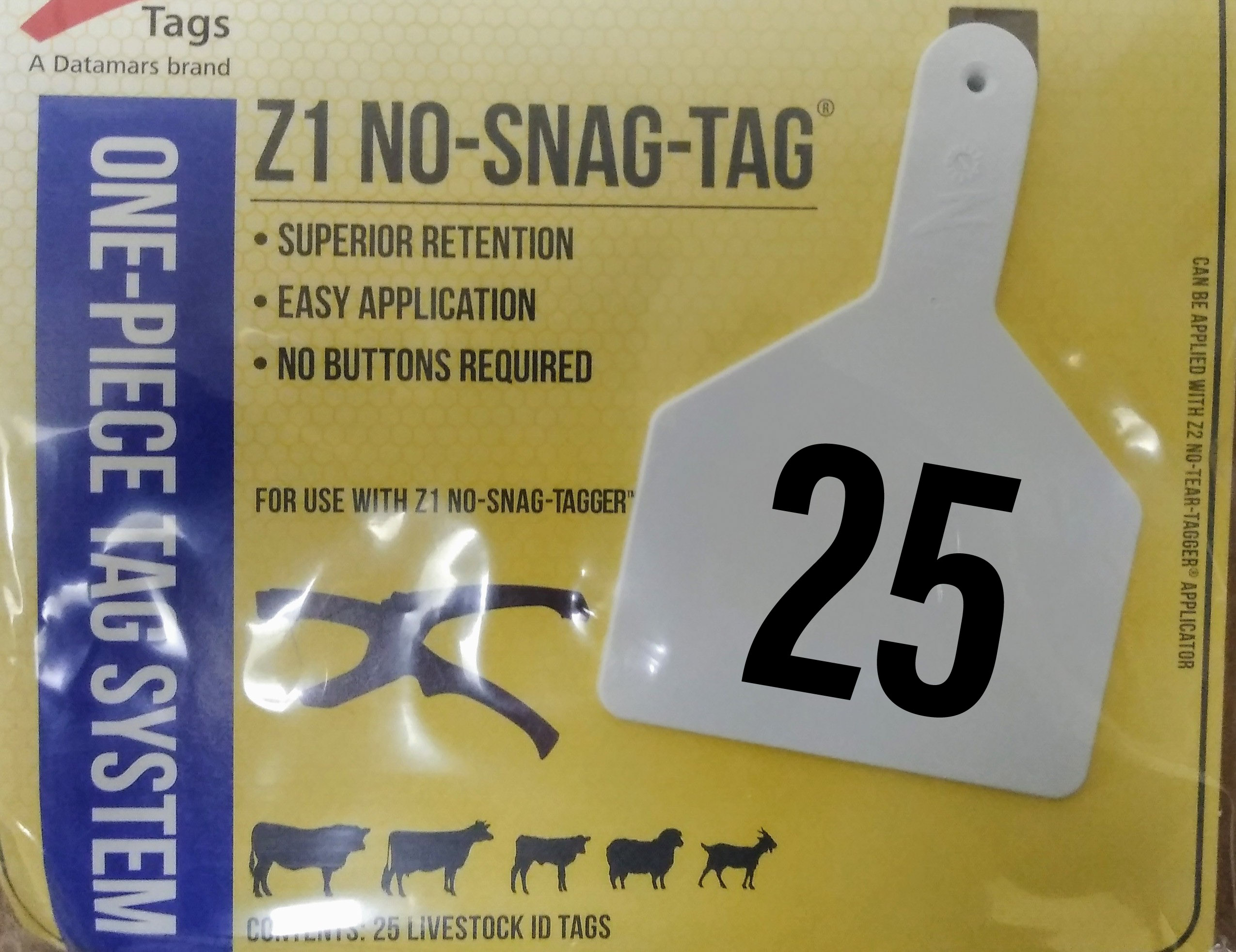 Z-Tag Calf White 1-25 - Huber's Animal Health