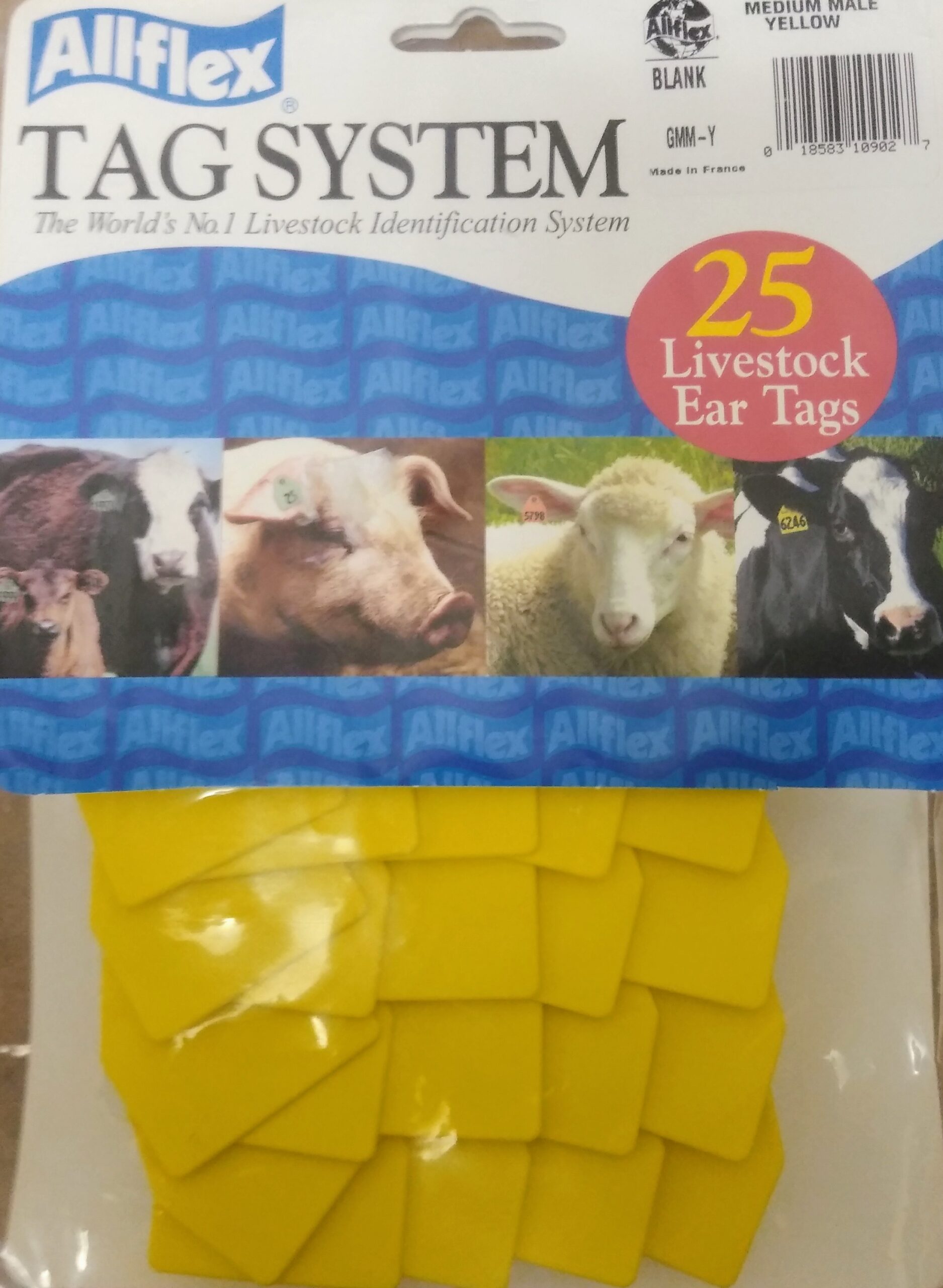 Allflex Tags Med. Blank Yellow No Buttons - Huber's Animal Health