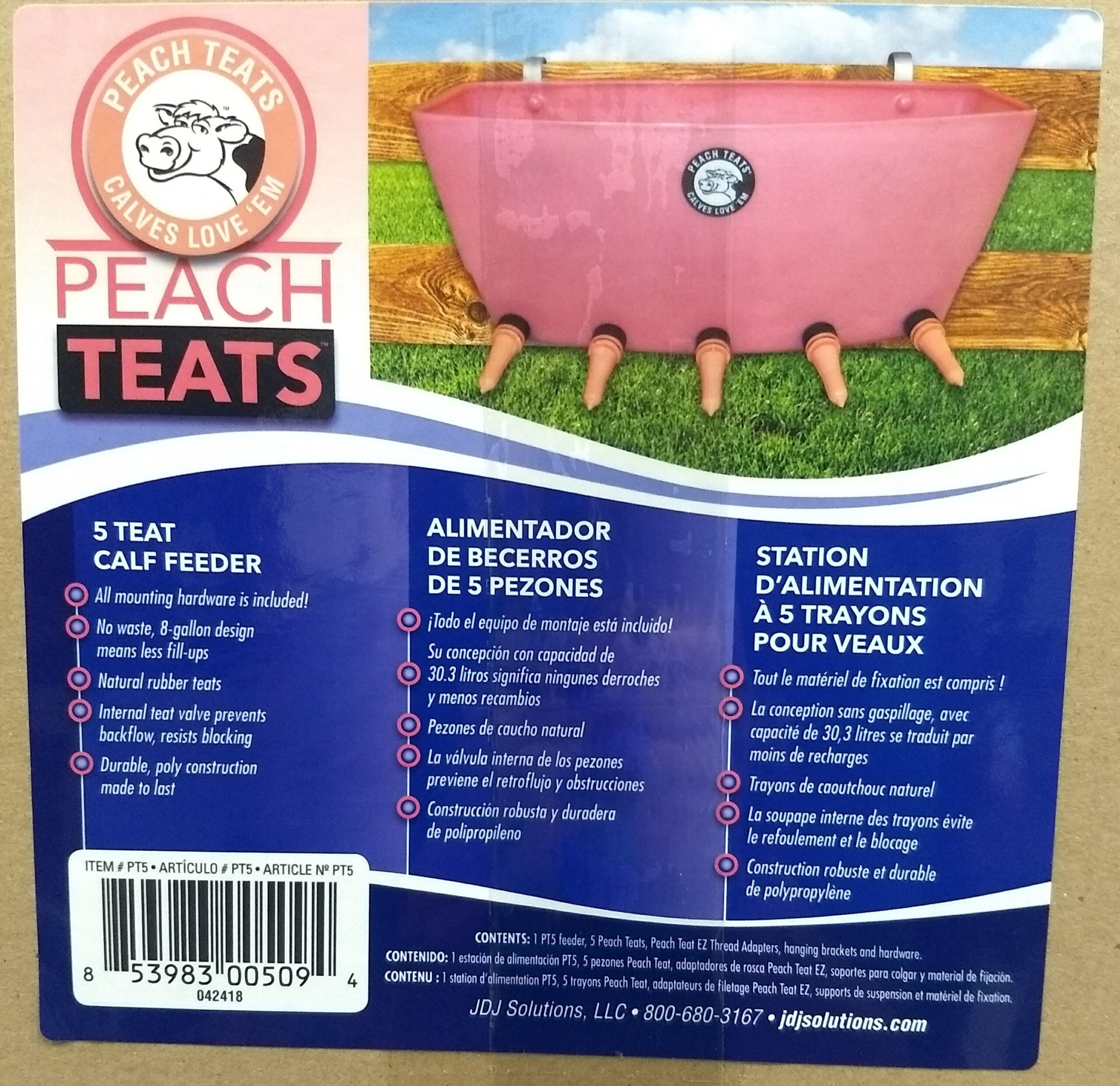 Peach Teat 5 Calf Feeder PT-5 - Huber's Animal Health